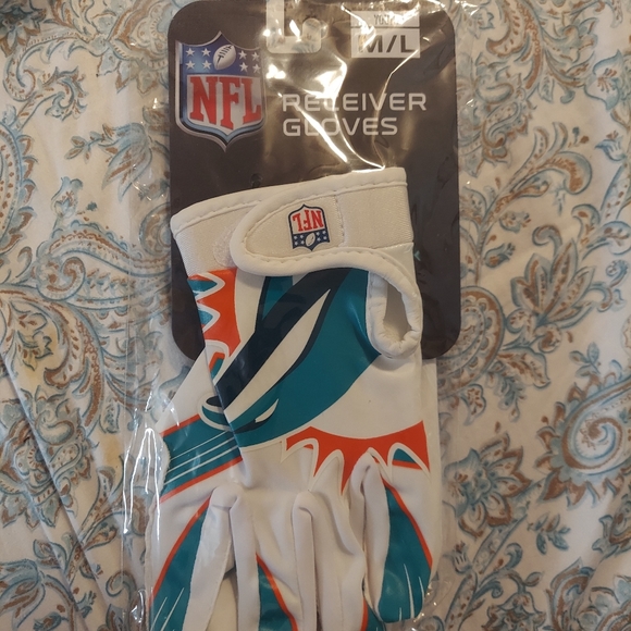 NFL | Other | Nfl Miami Dolphin Receiver Gloves 7 Available | Poshmark